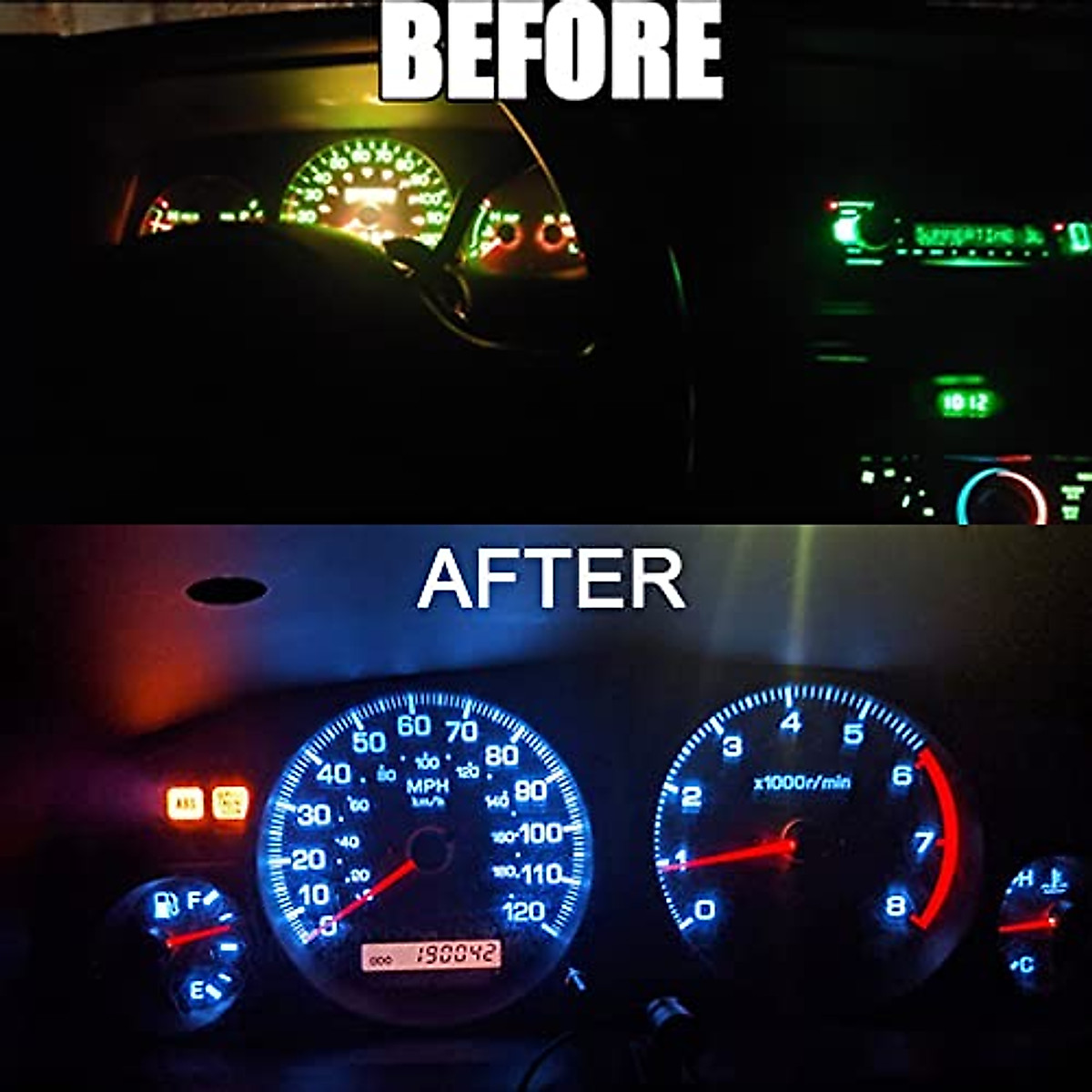 BlyilyB 10-Pack T5 37 74 LED Bulb With Twist Lock Socket PC74 PC37 Dashboard Instrument Panel Gauge Cluster Light