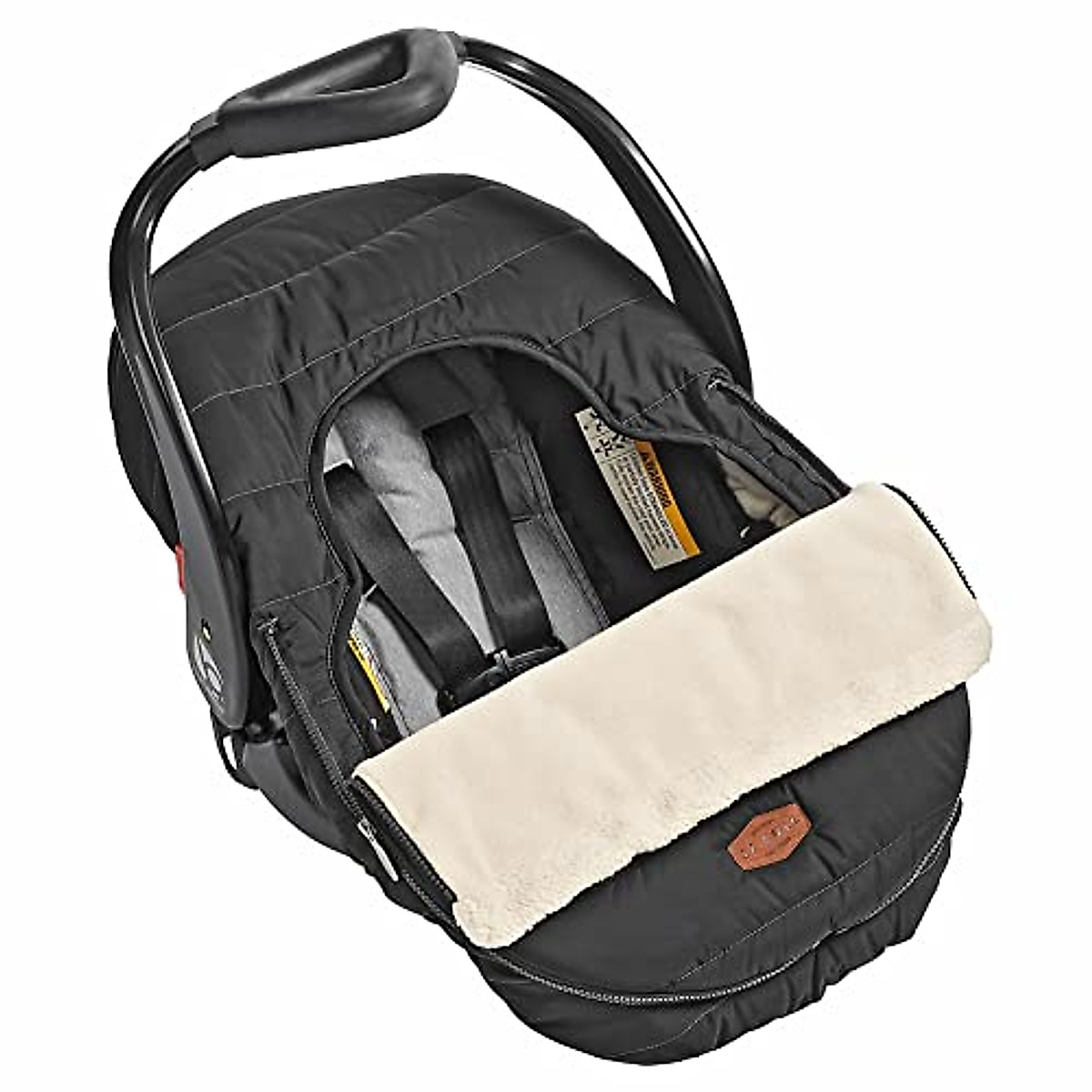 JJ Cole Infant Car Seat Cover, Winter Resistant Stroller and Baby Carrier Cover, Black
