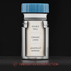 Earthmade Stainless Steel Insulated Food Jar,13 oz Food Thermos for Hot Soup & Cold Fruit, Ceramic Interior Food Container, Silicone spoon Eco-Friendly