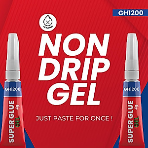 4Gx 5 Value Pack Super Glue Gel All Purpose with Anti Clog Cap. Super Fast & Strong Adhesive Superglue, Cyanoacrylate Glue for DIY Crafts and Many More