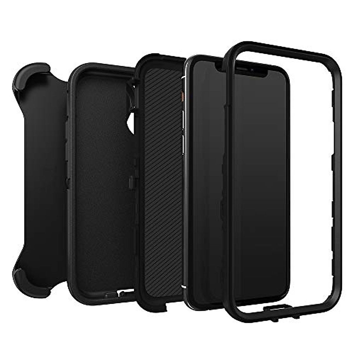 OtterBox iPhone 11 Pro Max Defender Series Case - BLACK, rugged & durable, with port protection, includes holster clip kickstand