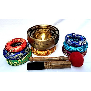 Singing bowl Chakra Set-Handmade singing bowl 7 chakra set from Nepal