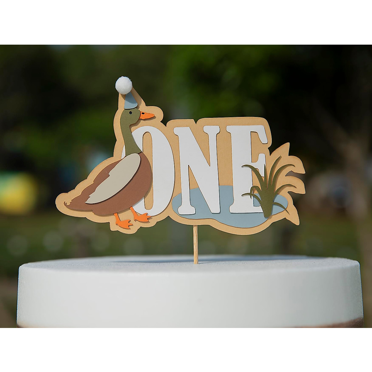 One Lucky Mallard Duck Cake Topper,Mallard 1st Birthday Decoration,Little Duck Hunter Party Decor,Mallard Duck Birthday Party Supplies,Duck Hunting Theme,Lucky Baby Shower Cake Tooper