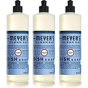 MRS. MEYER'S CLEAN DAY Liquid Dish Soap, Biodegradable Formula, Bluebell, 16 fl. oz - Pack of 3
