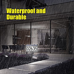 Solar Lighted House Numbers for Outside, EnSoleille Waterproof LED Address Signs Wall Mounted & In Ground, Solar Powered Address Plaques with Stakes for House Yard Garden, Innovative Dual Installation