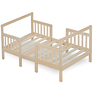 Dream On Me Star 3 in 1 Convertible Toddler Bed in Vanilla Oak, Converts to Chair&Table, Non-Toxic Finish, JPMA Certified, Made of Durable & Sustainable Pinewood