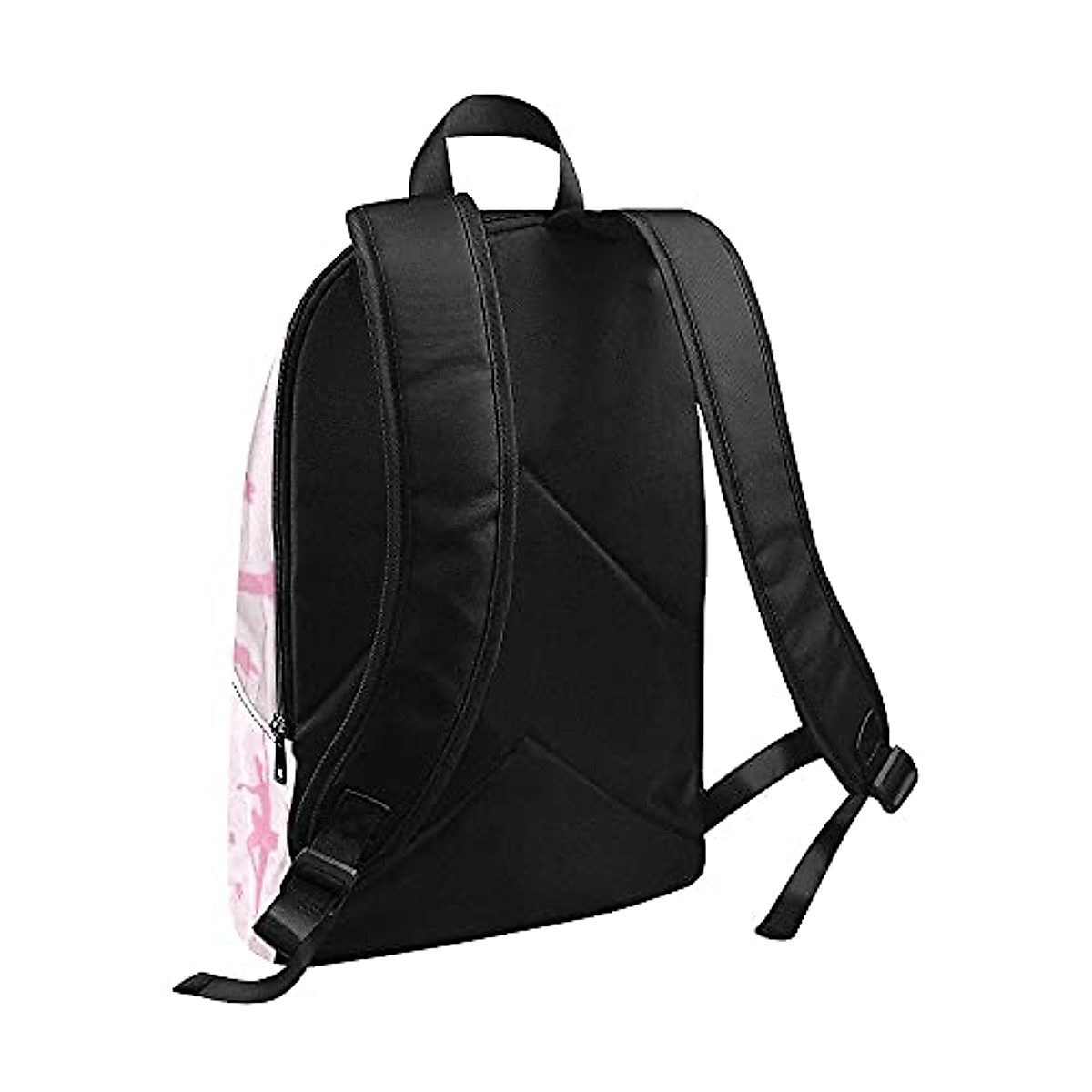 Ballerina Ballet Dancing Pink Flowers Personalized Backpack for Teen Boys Girls ,Custom Travel Backpack Bookbag Casual Bag with Name Gift, 11.8inch(L) x 5.51inch(W) x 17.72inch(H)