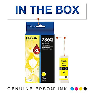 EPSON T786 DURABrite Ultra -Ink High Capacity Yellow -Cartridge (T786XL420-S) for Select Epson Workforce Printers