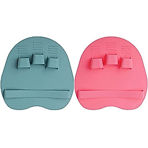 2 Pack Soft Silicone Shower Brush, Body & Face & Short Hair Wash, Bath Exfoliating Skin Massage Scrubber, Dry Skin Brushing Glove Loofah, Fit for Sensitive and All Kinds of Skin (PeonyPink+Green)