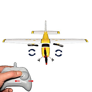 PLRB TOYS RC Plane Remote Control Airplane 2.4Ghz 2 Channels RTF Radio Control Cessna Aircraft with 3-Axis Gyro for Beginner Easy to Fly EPP Foam Glider Toys (Two Batteries)