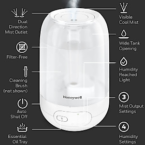 Honeywell Ultra Plus Cool Mist Humidifier, White – Cool Mist Humidifier for Large Rooms