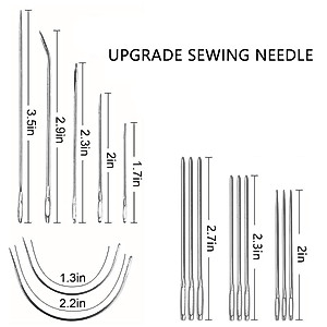 OVLORT Upholstery Repair Kit 29-Pack, Leather Craft Tool Kit Leather Hand Sewing Needles Canvas Thread and Needles Tape Measure Large-Eye Stitching Needles for Leather Repair