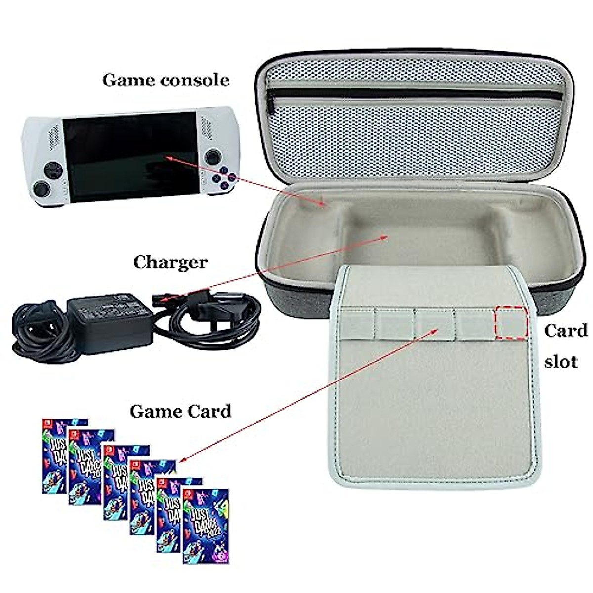 Yaslayp Hard Carrying Case for Rog Ally Console,Compatible with Rog Ally Handheld Travel Protective Handbag EVA Shockproof Storage Bag (Gray)