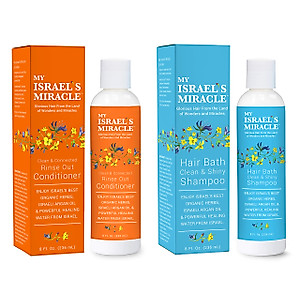 Organic Shampoo and Conditioner Set - My Israel's Miracle - Powerful Organic Haircare Herbs and Argan Oil from Israel