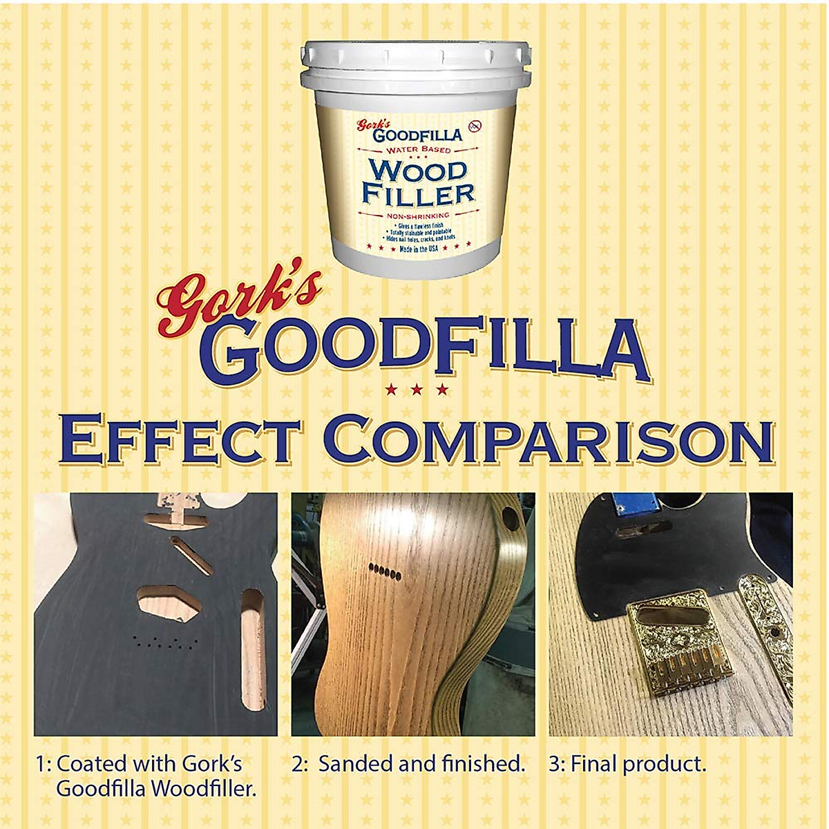 Water-Based Wood & Grain Filler - Walnut - 8 oz by Goodfilla | Replace Every Filler & Putty | Repairs, Finishes & Patches | Paintable, Stainable, Sandable & Quick Drying
