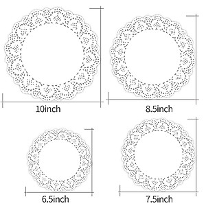 Lace Doilies Paper 100 Pieces, White Round Lace Paper Placemats for Tables, Cake, Baking, Wedding Decoration (10.5 Inch)…