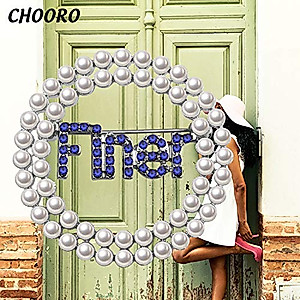 CHOORO Blue Rhinestone Finer Brooch Pin 1920 Greek Sorority Jewelry Gift for Finer Women
