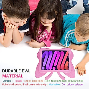 Compatible with iPad Mini 6 7 2024 Pretty Butterfly Case for Kids Girl Light Safe EVA Foam Full Cover Sturdy Kids case with Stand Pencil Holder Shockproof Rugged case for iPad Mini 6th 7th Gen (Pink)