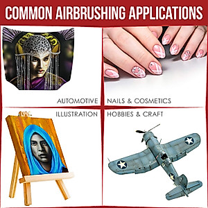 Master High Precision Detail Control G44 Dual-Action Gravity Feed Airbrush, 0.2 mm Tip, 1/3 oz Funnel Fluid Cup, Air Control Valve