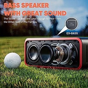 CHIFENCHY Portable Golf Speaker with Bass,Magnetic Golf Cart Bluetooth Speaker,IPX7 Waterproof,Multi-Sync Stereo,30W,24H Playtime,Golf Accessories for Men,Wireless Speaker with Mount,Golf Gifts