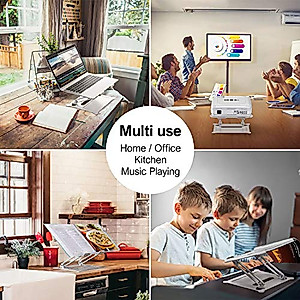 DUCHY Adjustable Laptop Stand, FYSMY Ergonomic Portable Computer Stand with Heat-Vent to Elevate Laptop, 13 Lbs Heavy Duty Laptop Holder Compatible with MacBook, Air, Pro All Laptops(Silver) (Silver)