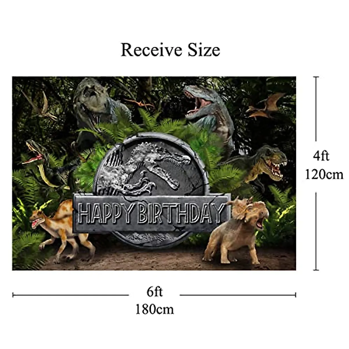Dinosaur Themed Backdrop for Kids Boys Happy Birthday Party Teens Birthday Dinosaur Photography Background Jungle World Photography Backdrops 6x4ft