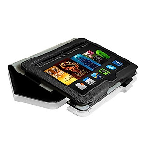 Fintie Folio Case for Fire HDX 7 - Slim Fit Leather Standing Protective Cover with Auto Sleep/Wake (Will only fit Kindle Fire HDX 7" 2013), Black