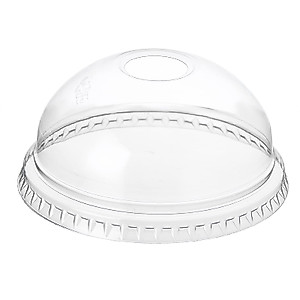 CIAO! PET Dome Lid with Straw Hole, Designed and Fit for 9OZ/12OZ CIAO! Brand PET Cold Drink Cups Only, 92mm (Case of 1,000)
