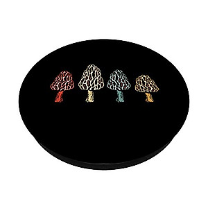 Vintage Hunting Morel Mushroom Gifts PopSockets Swappable PopGrip