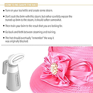 Women Derby Church Dress Cloche Hat Fascinator Floral Tea Party Wedding Bucket Hat S052 (S038-Rose)