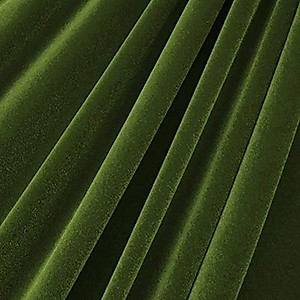 LA Fabric Spot Inc. Stretch Velvet Fabric is 58/60" inches Wide(1 Yard, Olive Green)