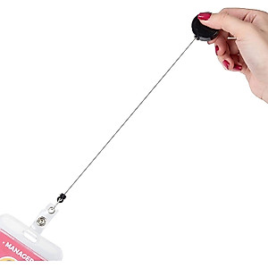 100 Pack Retractable ID Badge Reel for Card Holders with Clips, Nurses and Teachers, Office Supplies (26.5 in)