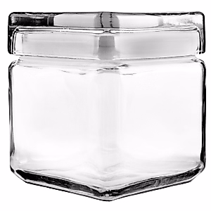 Anchor Hocking 1-Quart Stackable Jars with Glass Lids, Set of 4