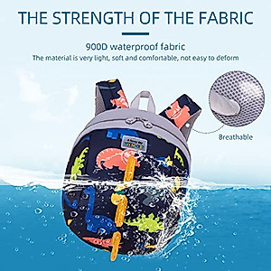 willikiva Dinosaur Toddler Mini Backpack Children Kids Baby Safety Harness Leash Waterproof Boys and Girls (3D Deep Blue)