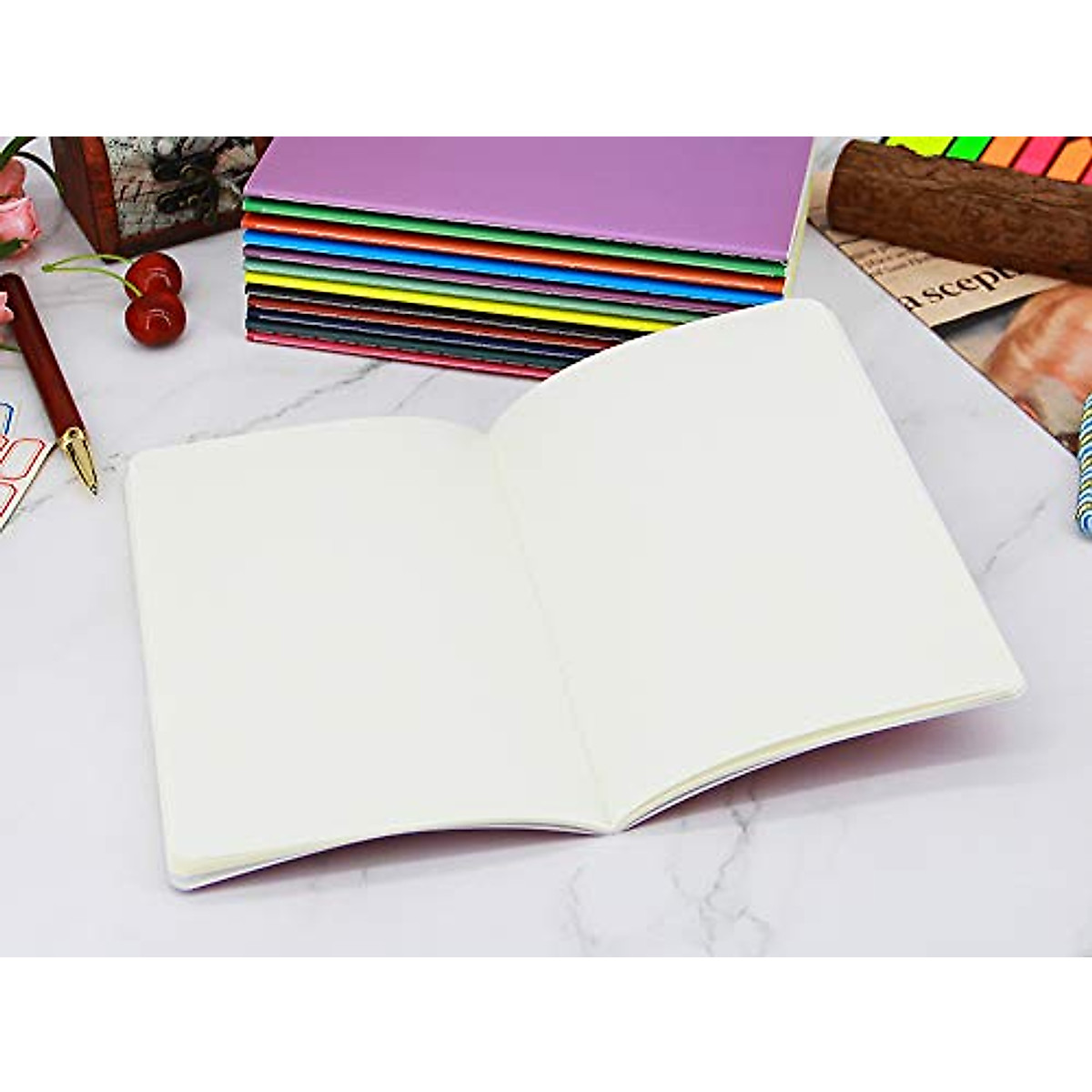 Zegrox A5 Colorful Blank Sketchbook Unruled Journal Pack Planner with Unlined Paper,Thick Blank Journal -60 Pages, 12 Pack (Blank)