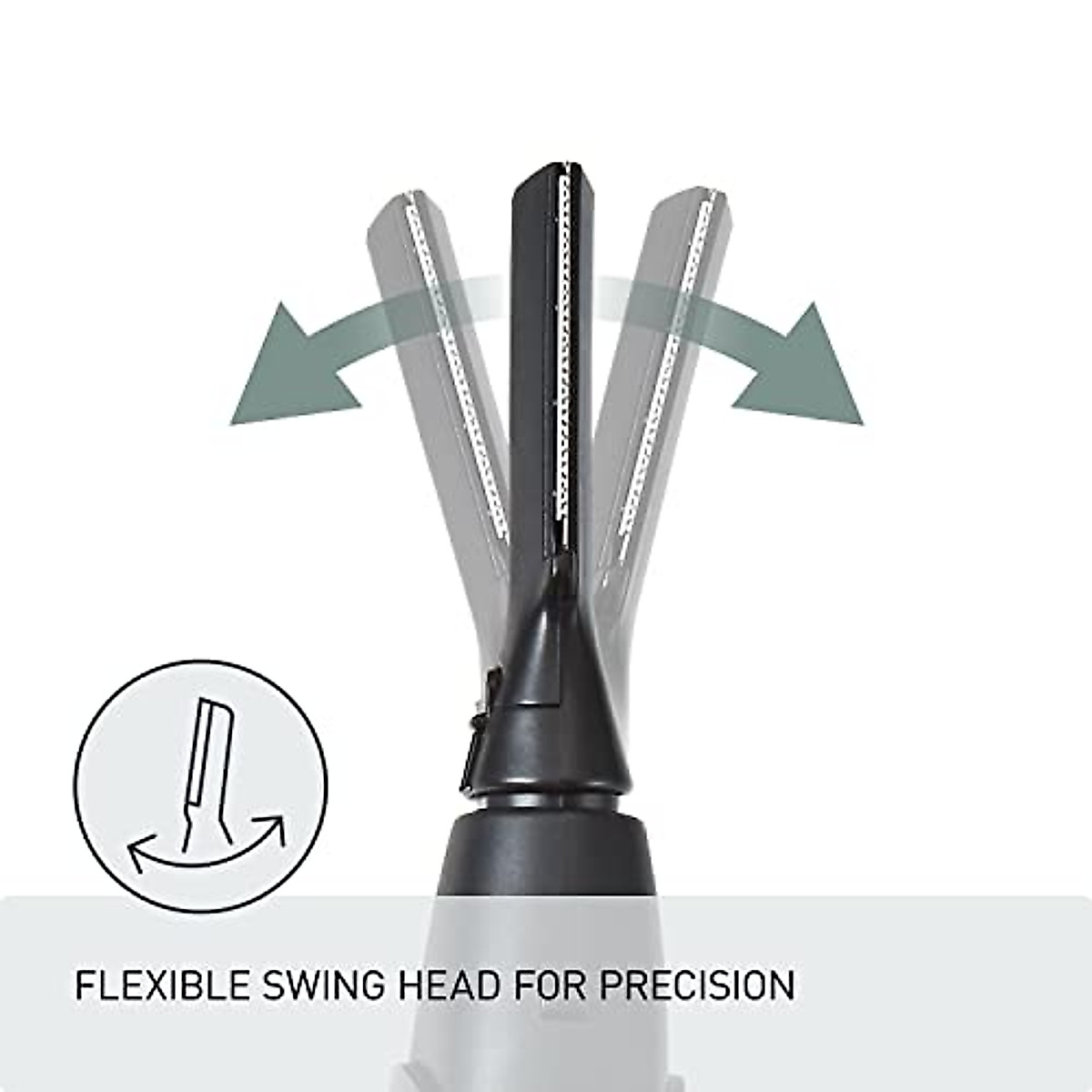 Panasonic Facial Hair Trimmer for Sensitive Skin, Unisex Detailer with Flexible Head, Gentle on Acne, Includes 2 Eyebrow Attachments, Wet/Dry - ER-GM40-K (Black)