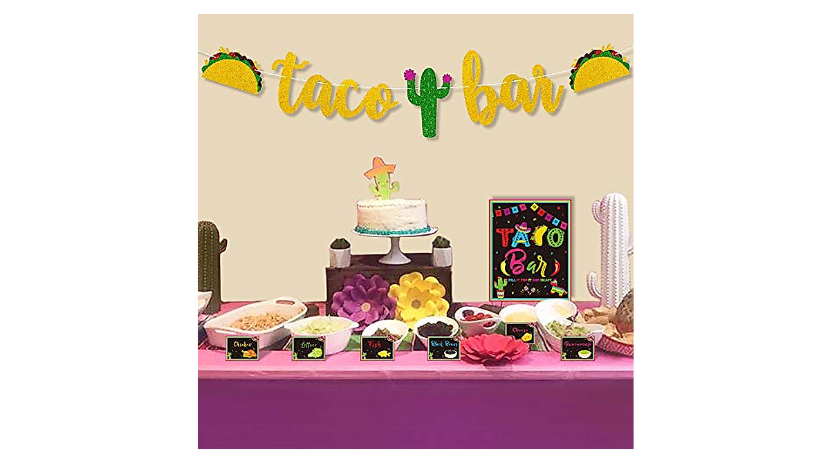 Kitticcino Taco Bar Decoration Kit for Cinco de Mayo & Parties