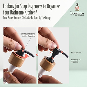 LOOCHICA Black Glass Kitchen Soap Dispenser, Detergent Dispenser or Dish Soap Dispenser for Kitchen Sink, Black Soap Dispenser, Modern Farmhouse Decor Dish Soap Pump for Kitchen Organization