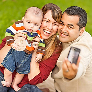 NUOBESTY Baby Monthly Milestone Wooden Cards Wooden Slices First Year Growth Cards Newborn Photo Card Props