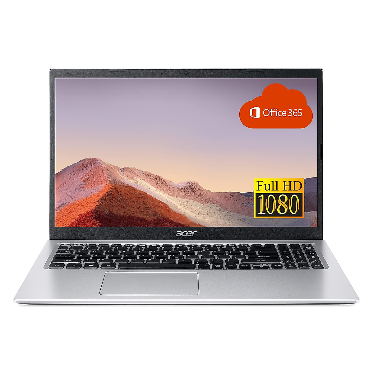 Acer Aspire 15.6-inch FHD Laptop, Intel Celeron Dual-Core N4500 Processor, 8GB RAM, 256GB SSD, Webcam, WiFi, HDMI, Bluetooth, Windows 10, Pure Silver (Renewed)