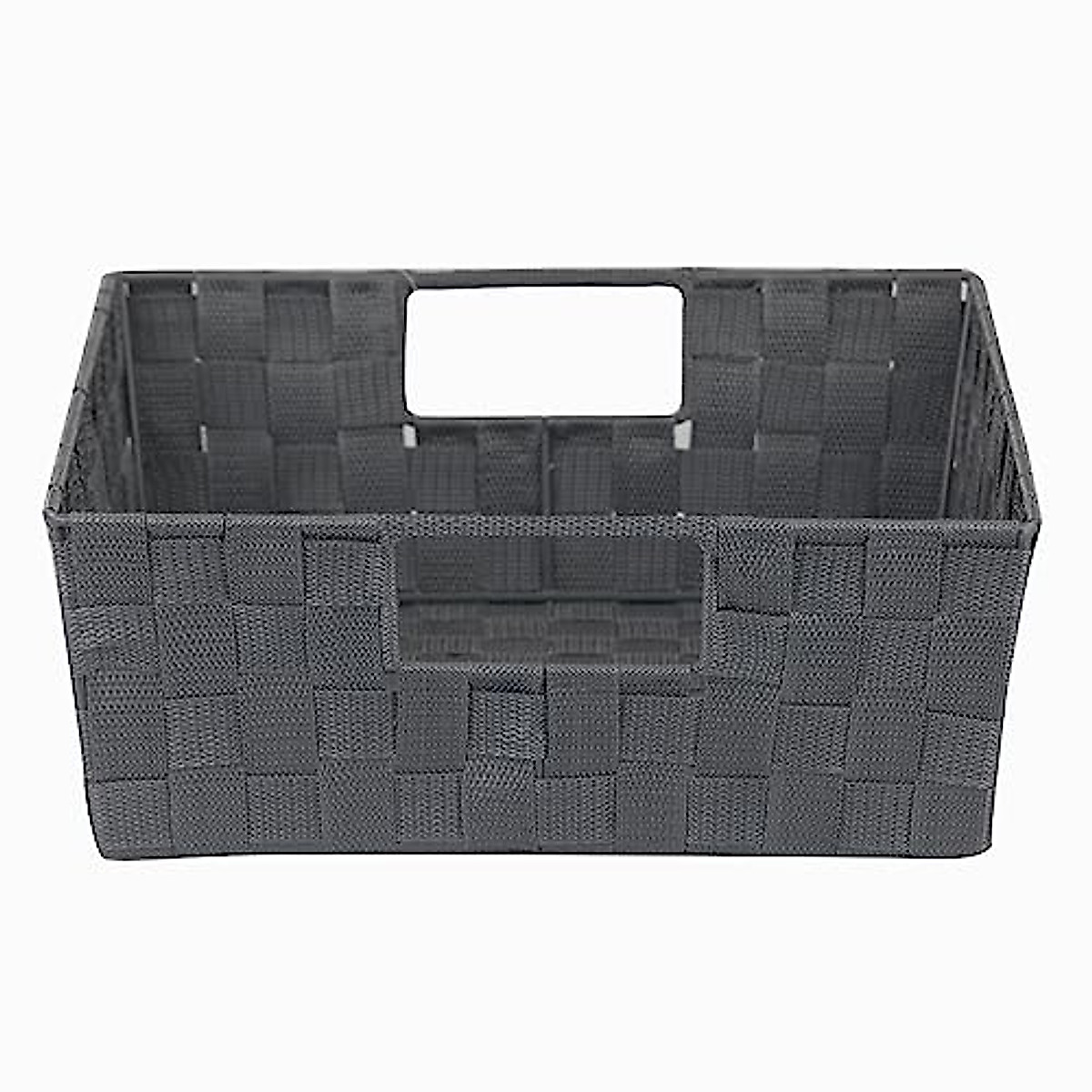 Home Basics Basket Non-Woven Strap BIN Gray LRG, Large, Grey