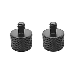 MxTong Mic Stand Adapter 5/8 to1/4 Microphone Screw Adapter Thread Screw Adapter for Camera Monitor Microphone Stand Microphone holder 2 Pack Black2