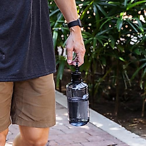 Nalgene Sustain Tritan BPA-Free Water Bottle Made with Material Derived from 50% Plastic Waste, 32 OZ, Narrow Mouth,Grey