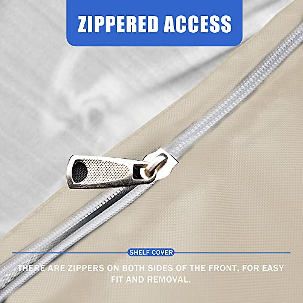 MOLLYAIR Shelf Cover - Oxford Cloth Fabric with Waterproof and Water-Resistant Coating,48x17x72 inch