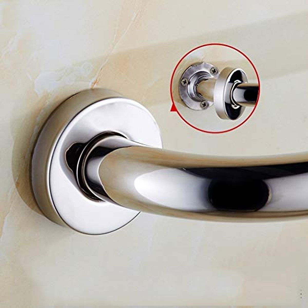 CRODY Bath Wall Attachment Handrails Grab Bar Rails Stainless Steel Bathroom Grab Bar-Kitchen Handrail-Safety Toilet Armrest-Towel Rack,Non-Slip Durable for Disabled Elderly/35Cm