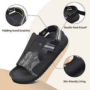 KUAILU Womens Comfortable Walking Platform Plantar Fasciitis Arch Support Ladies Athletic Orthotic Cushion Adjustable Back Strap Hiking Sandles Summer Open Toe Sport Outdoor Water River Black Size 8.5