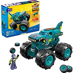 MEGA Construx Hot Wheels Monster Trucks Toy Car Building Set, MEGA-Wrex with 187 Pieces, 1 Micro Action Figure Driver, Red, Kids Age 5+ Years