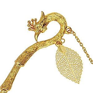 Rubyurphy Exquisite Gift Bookmarks, Metal Phoenix Bookmark, Gifts for Women, Kids, Bookworm and Book Lovers，Bringing You The Perfect Reading Experience（Gold）