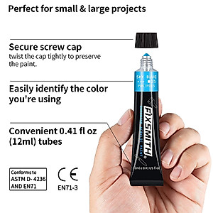 FIXSMITH 8 X 10 Inch White Stretched Canvases 12 Pack & Artist Quality Acrylic Paint Set, 12 Colors/Tubes (12 ml/0.41 oz.)