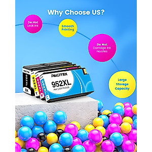 PACITEK Compatible 952XL Ink Cartridge use with HP Officejet Pro 7740 Printer 8710 8715 8725 8720 8715 Printers Ink Cartridges